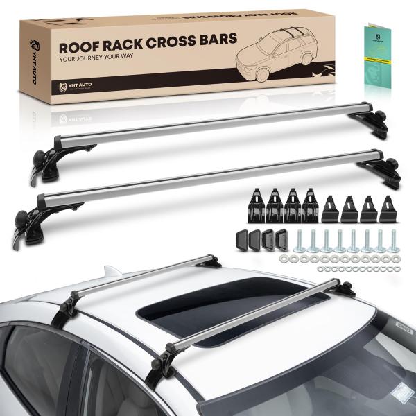 商品名:  YHTAUTO 165LBS 48" Upgraded Universal Roof Rack Cross Bars with 3 Pair of Mounting Clamps - Fit Vehicle W/Naked Ro...
