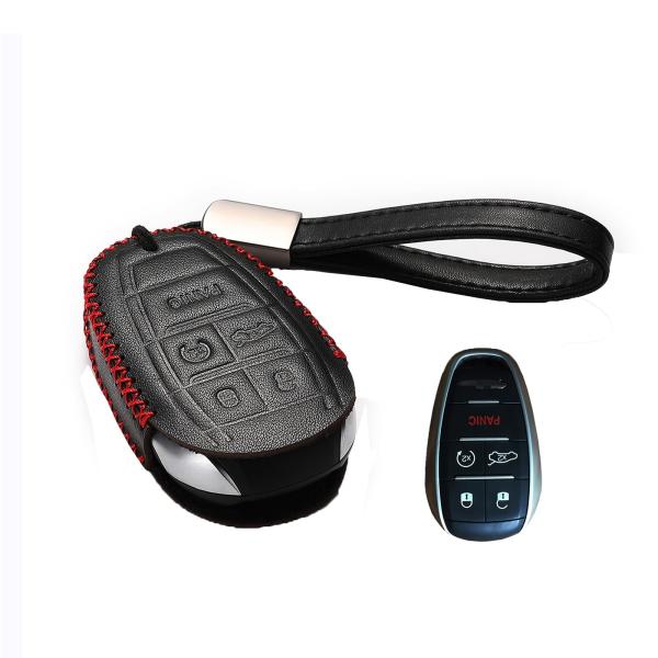 商品名:  Key Fob Cover Compatible for Alfa Romeo Giulia, Stelvio, 4C Spider 2017 - 2024, Leather Smart Key Fob Case (5-Butt...