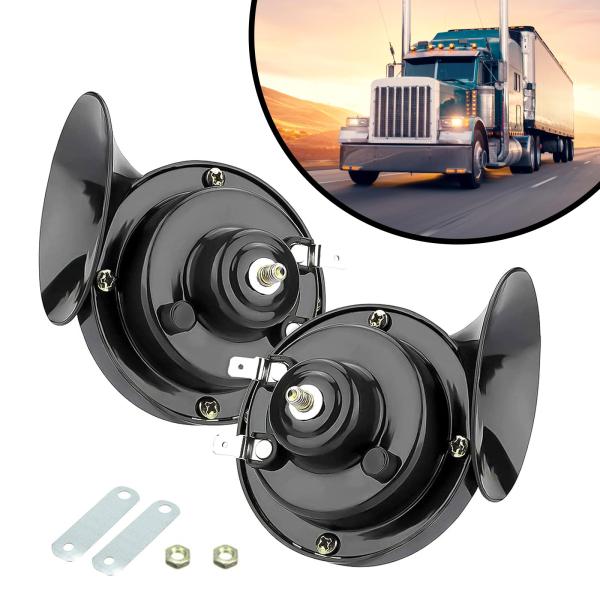 商品名: Crynod 車用改造エアカタツムリホーンキット 2個 300DB 耐久性のあるABS車両ホーンアクセサリー ユニバーサル12V 防水 自動車ホイッスル 交換用 車 オートバイ トラック SUV バン用 (ブラック), CREW2...