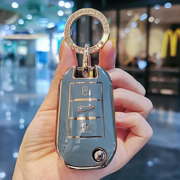 商品名: DOUKI ソフト TPU フリップ折りたたみキーフォブカバー、プジョー 208 2008 301 308 3008 RCZ 508 408 2008 307 シトロエン C3 C4 ベルランゴ 2021 DOUKI Soft T...