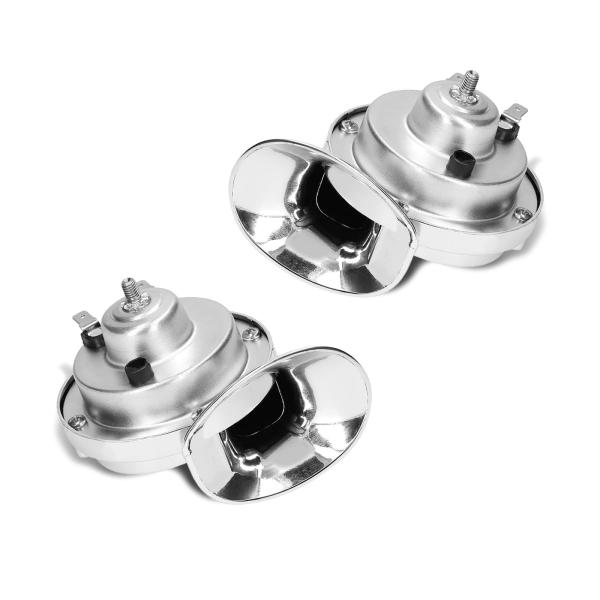 商品名: Fluher 車用エアホーン 2個 ABS 12V コンタクトペイントベース ステレオサウンド カタツムリ ホイッスルホーン 防水 密閉 改造交換用アクセサリー ほとんどの車やオートバイ用 (シルバー) Fluher 2 PCS ...