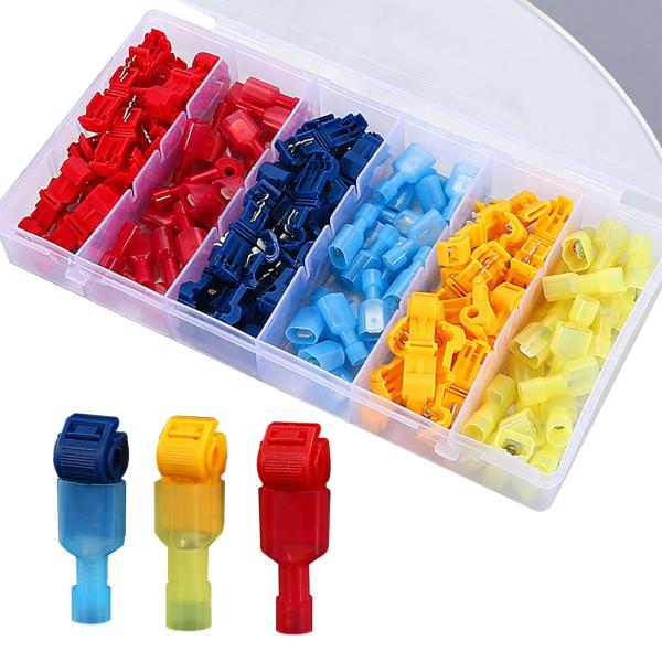 商品名: Fluher 車用クイックスプライスワイヤ端子 120個 0.5~4mmライン用 ナイロン車両ターミナルコネクタ ユニバーサル防水自動車ターミナル詰め合わせキット トラック SUV 車用 (マルチカラー) Fluher 120 P...
