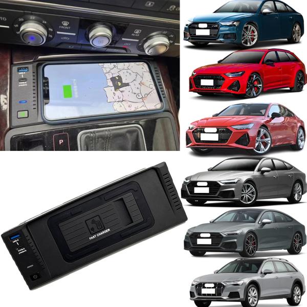 商品名:  Wireless Car Charger with 15w Wireless 27w USB Qc 3.0 Fast Charging for Au-di A6 S6 Rs6 2012-2018 A7 S7 Rs7 2009-2...