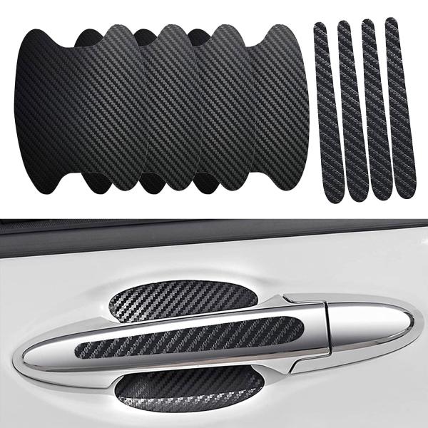 商品名:  Fluher 8 PCS Car Door Handle Door Bowl Scratch Protection Film, 4.13" x 3.1" + 0.6" x 5" Carbon Fiber Leather Deco...