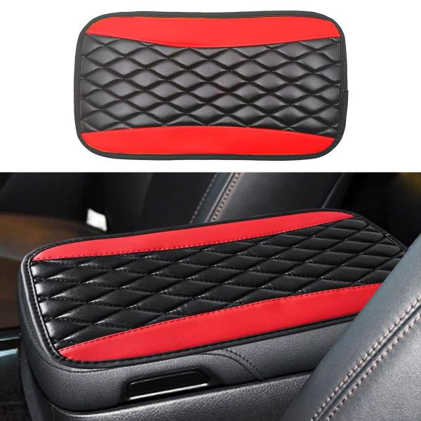 商品名: GLSOWEE カーセンターコンソールカバーパッド ユニバーサルレザーシートカバー 自動防水アームレストクッション 快適なプロテクターパッド ほとんどの車、SUV、トラック用の車装飾アクセサリー (レッド) GLSOWEE Car...