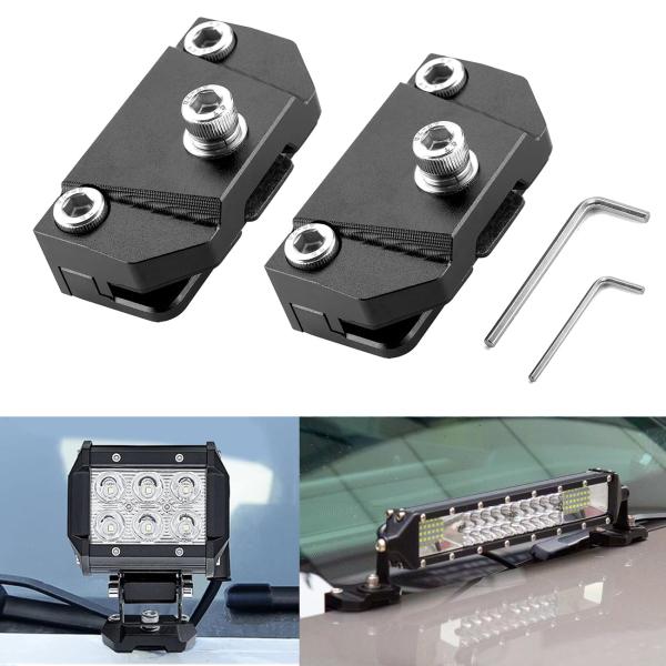 商品名: Ditch Light Brackets フードマウント - ユニバーサルLEDライトバー取り付けブラケット フードヒンジ ピラーポッド フォグライトブラケット クランプ M6 車 トラック オフロード アクセサリー ドリル不要 ...