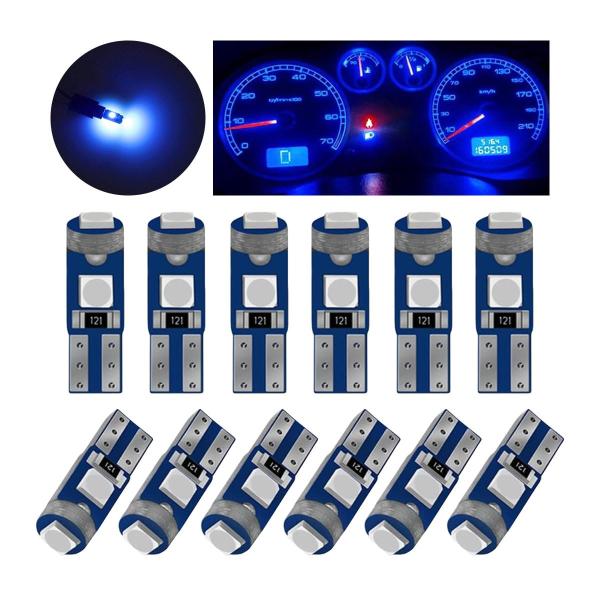 商品名: GLSOWEE T5 LED電球、74 73 37 2721 LED電球12ボルト交換、超高輝度キャンバスエラーフリー、自動車ゲージクラスターダッシュボードライトランプ計器パネルインジケーターと互換性があります(ブルー) GLSO...