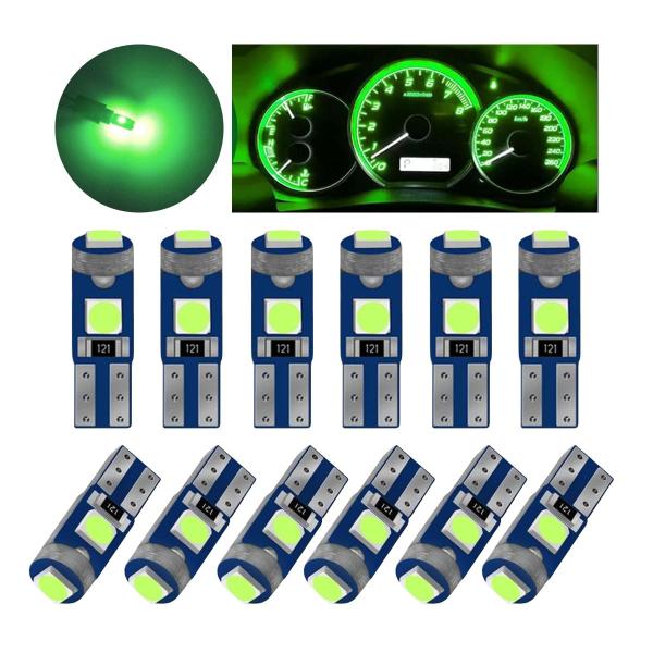 商品名: GLSOWEE T5 LED電球、74 73 37 2721 LED電球12ボルト交換、超高輝度キャンバスエラーフリー、自動車ゲージクラスターダッシュボードライトランプ計器パネルインジケーターと互換性があります(グリーン) GLS...