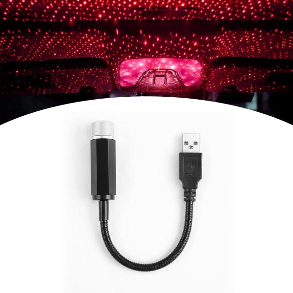 商品名: Tesnaao 1個 車のルーフ USB LED 星空プロジェクターライト、回転調節可能なパターン ロマンティック装飾ランプ、ポータブルミニプラグアンドプレイアンビエントライト、カーパーティー寝室の壁にユニバーサル(レッド) Te...