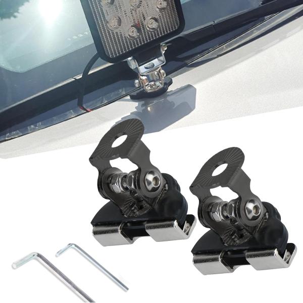 商品名:  Yumfugu Pack-2 Car Grille LED Light Base Mounting Bracket, Angle-Adjustable Shock-Absorbing Hood Spotlight Non-Des...