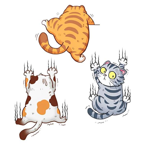 商品名: スクラッチキャットカーステッカーデカール、ビニール面白いカーバンパーステッカー、3匹の猫スクラッチカバーデカール、カートゥーンかわいい猫装飾ステッカー 車 トラック オートバイ ウォールウィンドウ用 (Mサイズ) Scratch ...