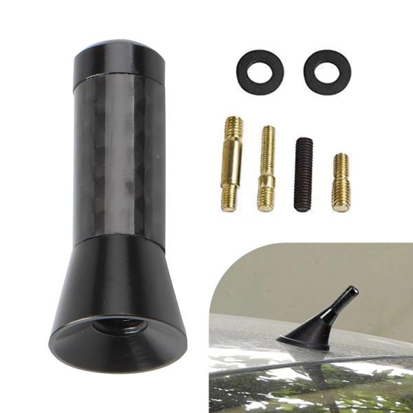 商品名: Fluher 車用カーボンファイバーショートアンテナ 1個 1.38インチ信号ワイヤレスブースターアンテナ メタルミニ外装アンテナ 装飾交換用 取り付けアクセサリー付き 車やトラック用 汎用 (ブラック) Fluher 1 PC ...