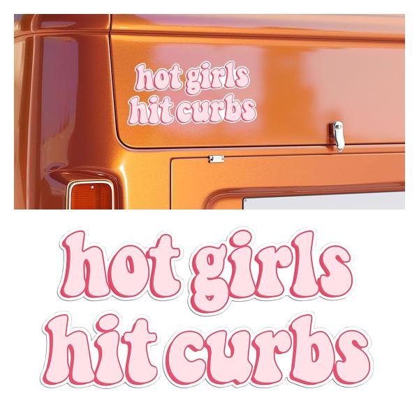 商品名: カーステッカー Hot Girls Hit Curbs カーステッカー 面白いバンパーステッカー GenZレディースドライバー用 ビニール防水ステッカーデカール 車 トラック オートバイ用ギフトアイデアステッカー Car Stic...