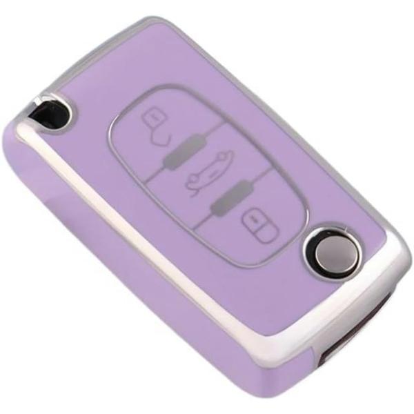 商品名: POSLAB 車のキー Fob カバー TPU 車リモートキーケースカバーシェルプジョー 107 207 307 308 407 607 3008 5008 キーレスキーシェル POSLAB Car Key Fob Cover T...