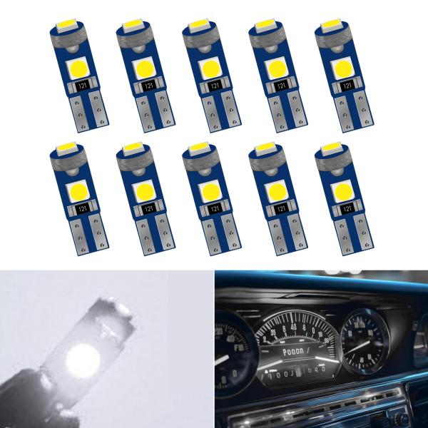 商品名:  Nowkont Pack-10 T5 Car LED Instrument Lights Replacements, 3030 3SMD 6000K Super Bright Vehicle Lighting Accessori...