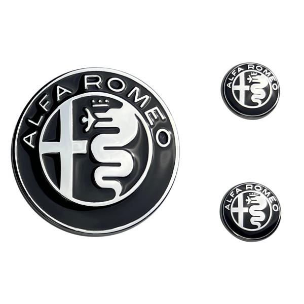 商品名: JUNMEI 3D 亜鉛合金 車 セントラルコントロール コンソール ノブ ロゴ ステッカー 装飾 アルファロメオ ジュリア ステルヴィオ(シルバーブラック)用 AR-015 JUNMEI 3D Zinc Alloy Car Ce...