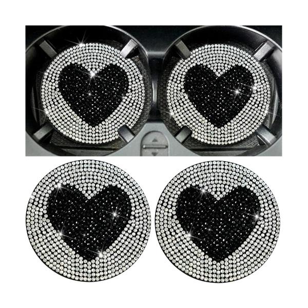 商品名: AUCELI キラキラ カーカップコースター ラインストーンクリスタルダイヤモンド 滑り止め 耐衝撃 自動車インサート オーナメントに埋め込まれたカップホルダー 女性用 SUV トラック RV 自宅 オフィス用 ユニバーサル (ブ...