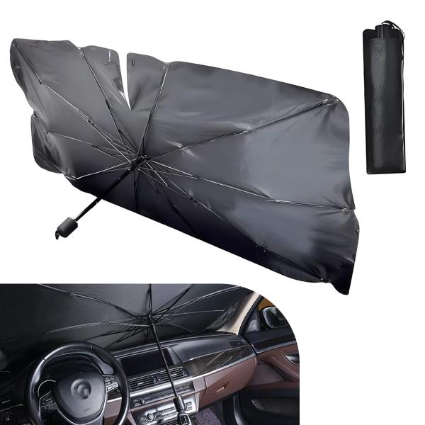 商品名: Nowkont 車用フロントガラスサンシェード 1個パック 55インチ x 31インチ 日差し防止 断熱性 車を涼しく保つカバー 格納式折りたたみ式ダッシュボード インテリアプロテクター ほとんどの車に共通 (シルバー#オープニン...