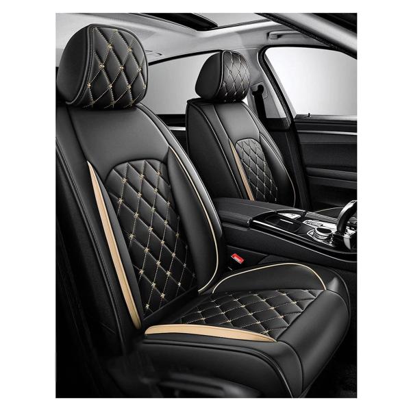 商品名:  GLUNT Leather Car Seat Cover Sets for Peugeot 307 2001-2008, Split Bench Back Seat Covers - Full Set Cushion Front...