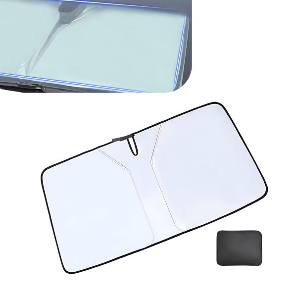 商品名: Irinidig 車用フロントガラス用サンシェード1点、55.75インチ x 27.5インチ 折りたたみ式 再利用可能 反射チタンクロス 通気性 サンシェード、夏に欠かせないクールなもの、車、トラック、SUVに適しています(シルバ...