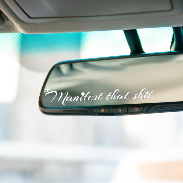 商品名: 3X Manifest That Shit バックミラーデカール、パーソナライズされたオートウィンドウステッカー、車両バックミラー自己肯定デカール- マルチカラー、キュートで面白いカーアクセサリー女性へのギフト(ホワイト) 3 x...