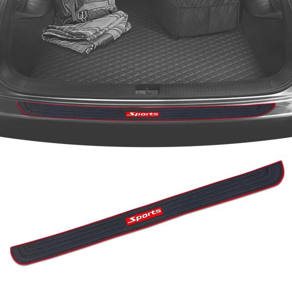 商品名: Sinytuto 車のトランク保護ストリップ 35インチ x 2.75インチ スポーツ ソフト PVC リアバンパー 耐摩耗性 傷防止 衝突防止ステッカー 改造アクセサリー 車 SUV用 (レッド&amp;ブラック) 1枚 Sin...