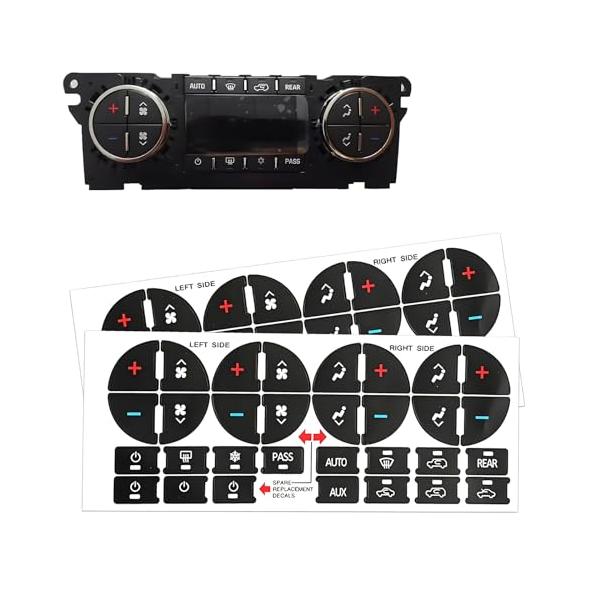 商品名: awlbed カーエアコンセントラルコントロールダッシュボードステッカーキット 2個 31キーCDボタンパネル修理デカール、損傷したボタンの自動交換ラベル、ほとんどの車のモデルと互換性があります(ブラック) awlbed 2 PC...