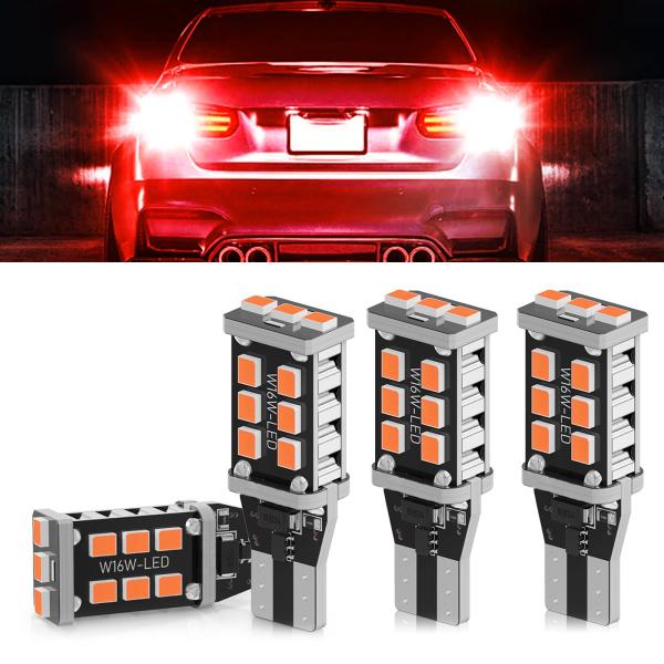 商品名:  Tesnaao 4 PCS T15 Car LED Decoding Reversing Light, 2835-15SMD PC Board Smart IC Driver IP67 Waterproof Fast Heat ...