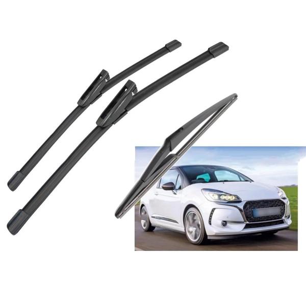 商品名:  ACCHA for Citroen DS3 DS 3 2009-2016 24"+16"+12" Front Rear Wiper Blades Windshield Windscreen Window Cutter Acces...