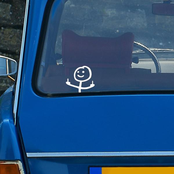 商品名:  Car Fuck You Meme Vinyl Sticker Decal, Funny Personalised Cartoon Middle Finger Sticker, Fit for Cars Windows Bump...