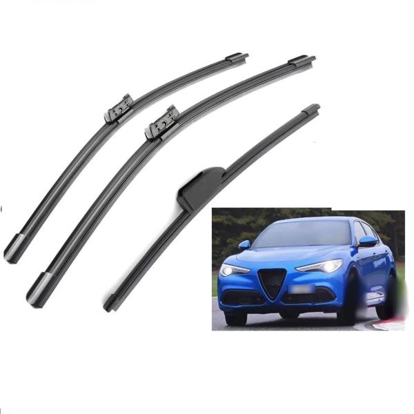 商品名:  ACCHA For Alfa Romeo Stelvio Tipo 949 SUV 2017-2020 26""+18""+13"" Front Rear Wiper Blades Brushes Cutter Accessor...