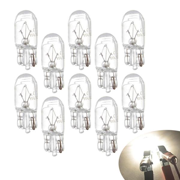 商品名:  awlbed 10 PCS T10 Miniature Car Halogen Brake Light, 12V 5W Waterproof Daytime Running Lights, Universal Double Wi...