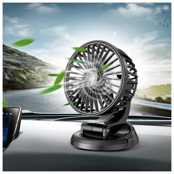 商品名: IHOTDER ミニカーファン 360度回転 ポータブルUSB冷却ファン 車のダッシュボード用 ユニバーサル5Vカーファン 冷気を吹き飛ばすカーアクセサリー 車内 ほとんどのトラック SUV RV用 (シングルヘッド) IHOTD...