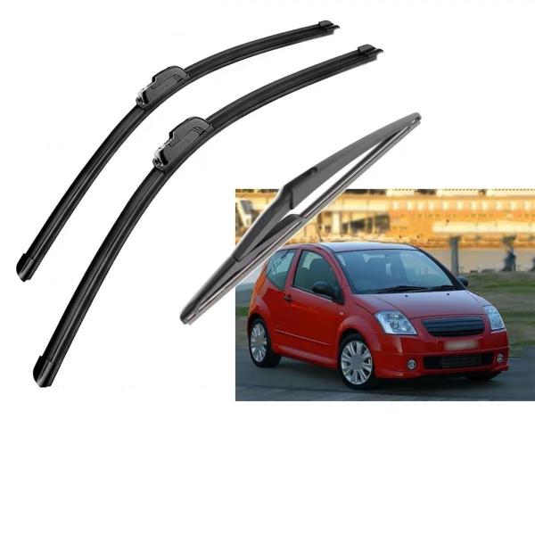 商品名:  ACCHA for Citroen C2 2003-2009 24"+18"+12" Front Rear Wiper Blades Windshield Windscreen Window Cutter 2005 2006 2...