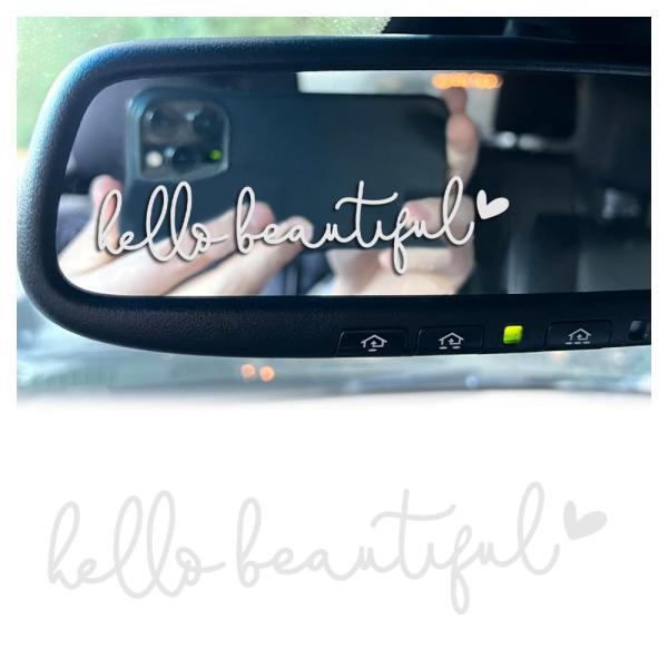 商品名: ハロービューミラーカーステッカー3点、カーデカールカーデコレーションミラーウィンドウ用、ユニバーサルカーウィンドウデカールカーアクセサリー(ハロービューティフル/ホワイト) 3PCS Hello Beautiful Rearvie...