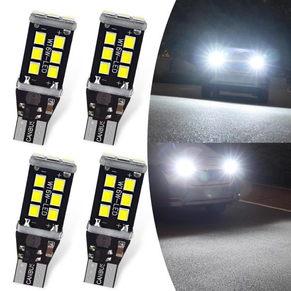 商品名:  dawfall Pack-4 Car T15 LED Reversing Light, 2835-15SMD Bright Turn Signal Brake Light, Stable IC Driver Long Life ...