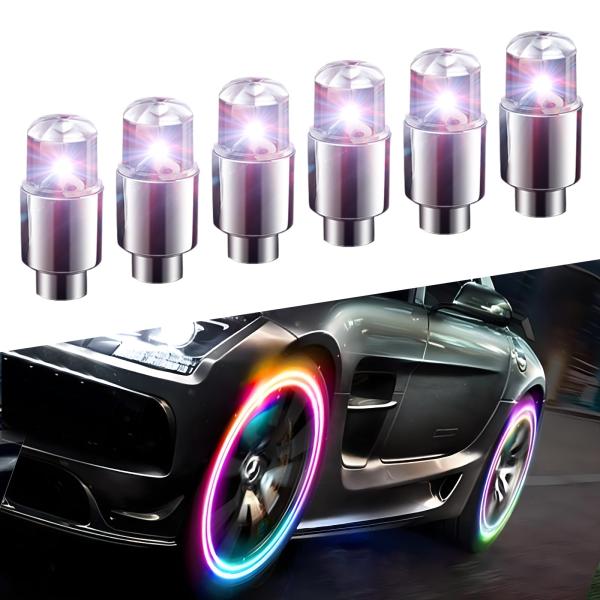 商品名: dawfall 6個 カータイヤ 爆発フラッシャー 1.45インチ x 0.68インチ PVCシェル振動センサーハブバルブ呼吸懐中電灯、装飾改造アクセサリー、車、自転車、オートバイ用(マルチカラー) dawfall 6 PCS C...