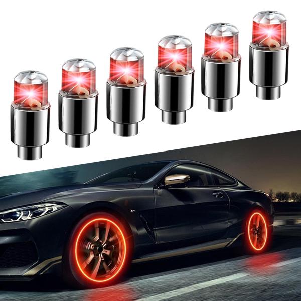 商品名: dawfall 6個 カータイヤ 爆発フラッシャー 1.45インチ x 0.65インチ PVCシェル 振動センサー ハブバルブ 呼吸懐中電灯 装飾改造アクセサリー ほとんどの車 自転車 オートバイ用 (レッド) dawfall 6...