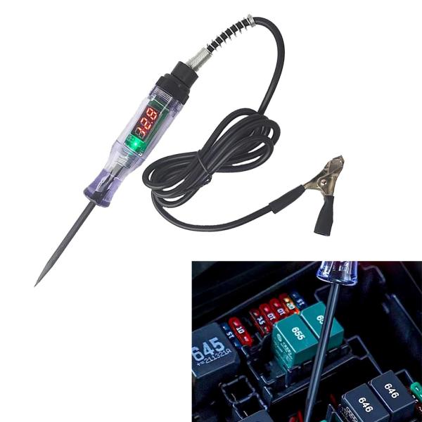 商品名: Sumjigパック-1 車用LEDデジタルディスプレイ回路テストペン、3V-70V電圧導通テスト、ワイヤヒューズソケット用、多機能誘導ロングプローブ、3.9フィート配線ハーネス付き、ユニバーサル車(ブラック) Sumjig Pac...