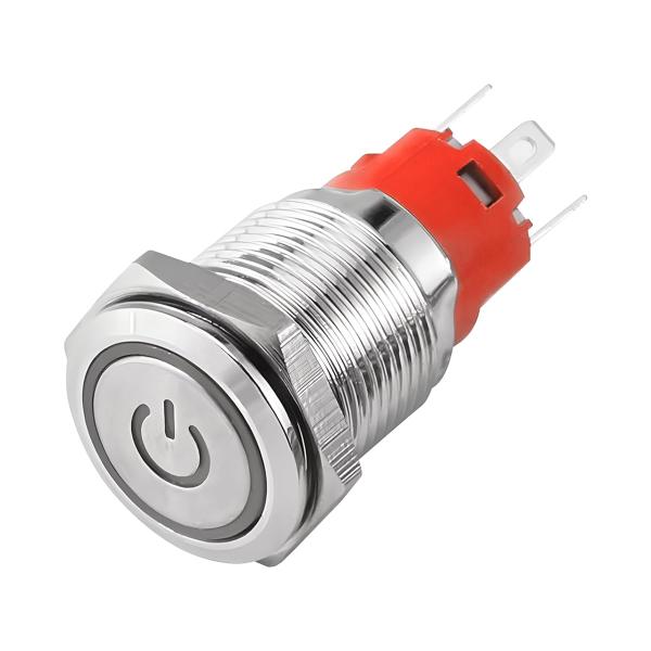 商品名:  Mandark 10Amp 16mm 5/8" Latching Push Button Switch, 250V/36V Waterproof Self-Locking on/Off Stainless Steel Butto...