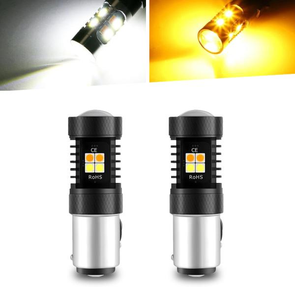 商品名:  Fluher 2 PCS 1157 Automotive LED Brake Light, 5630-20SMD 700LM 3000K/6000K Dual-Color Daytime Running Light Brake ...