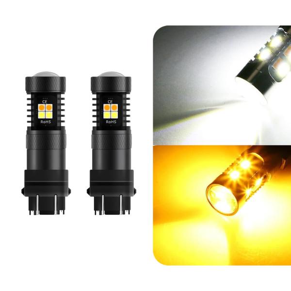 商品名:  Irinidig 2 PCS 3157 Car Daytime Running Turn Signal, 5630-20SMD 700LM 5W Two-color Fast Response Plug-and-play Sho...