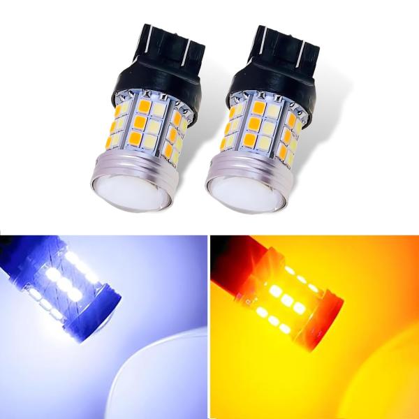 商品名:  Irinidig 2 PCS 7443 Car LED Reversing Light, 2835-45SMD High-brightness Dual-color Width Light Brake Light, 360-de...