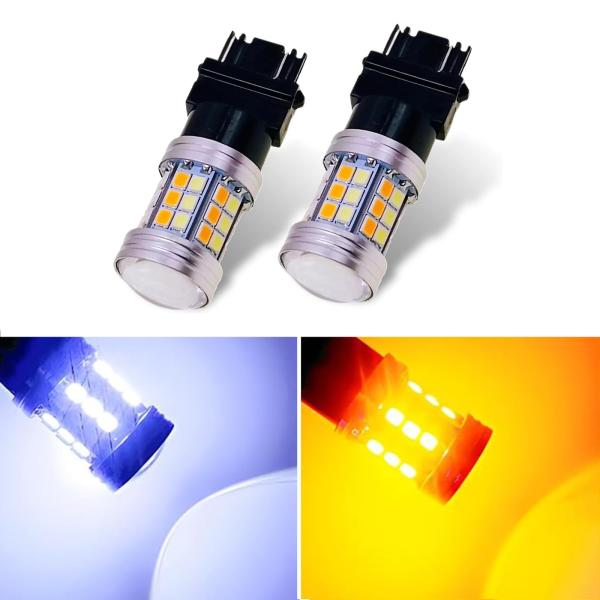 商品名:  Irinidig 2 PCS 3157 Car LED Reversing Light, 2835-45SMD High-brightness Dual-color Width Light Brake Light, 360-de...