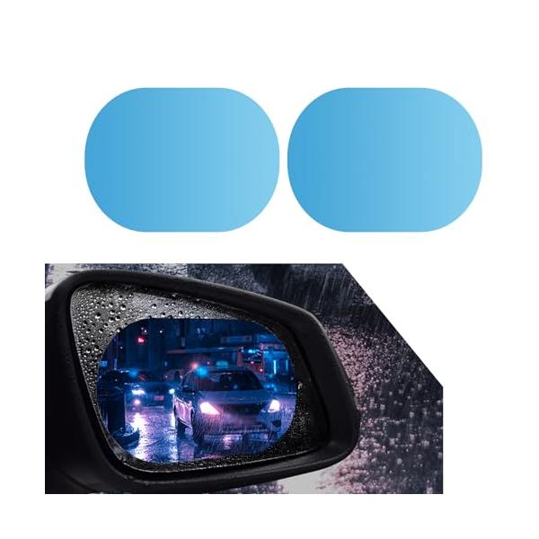 商品名:  Irinidig 2 PCS Car Rearview Mirror Rainproof Sticker, 3.93" x 5.7" PET Oval Lotus Leaf Water-repellent Effect Anti...