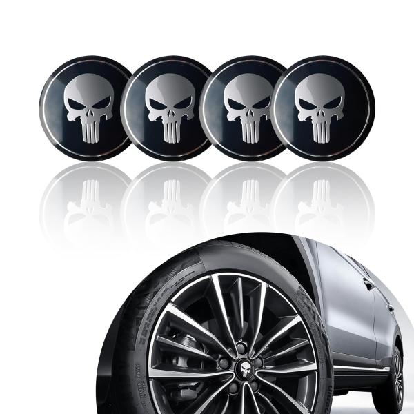 商品名:  leediga 4 PCS Car Wheel Hub Center Cap Sticker, 2.2" Personalized Skull Metal Sun Protection and Anti-Fading Decor...