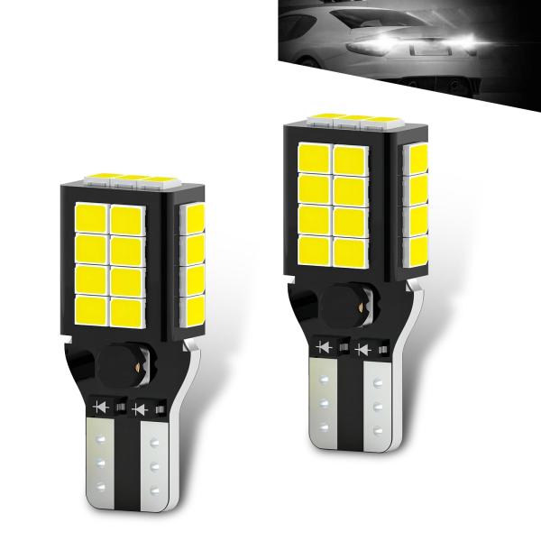 商品名:  Sinytuto 2 PCS T15 Car LED Reversing Light, 2835-27WFPC 4.5W 780LM Canbus Decoded HD Lens Small Light, Plug-and-pl...