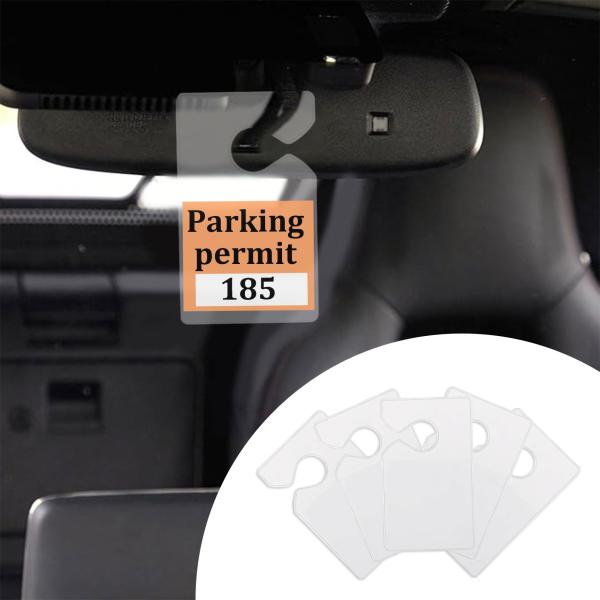 商品名: HEVLE 5ピース クリア駐車許可ホルダー ハンディキャッププラカードホルダー リアビューミラー 障害者許可ハンガー 車の縦型駐車場パス 車のパス、ステッカー、許可証に適しています(5個) HEVLE 5PCS Clear Pa...