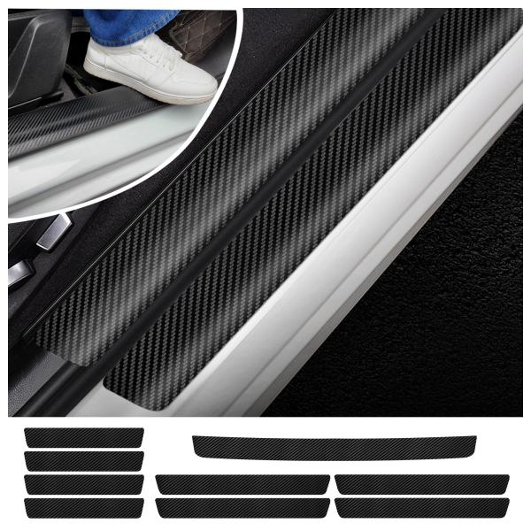商品名:  9PCS Door Sill Protector,Sports Carbon Fiber Car Door Sills Scratch Protection for Trunk+Front Rear Door Sills,Ant...