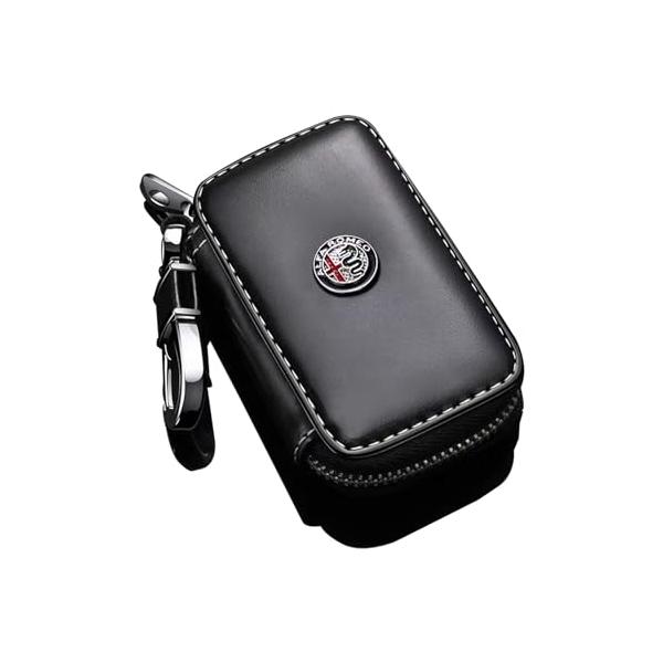 商品名: SJAIXJH アルファロメオ車用キーケース、本革カーキーチェーンキーホルダーホルダーメタルフック リモートキーフォブ用 Alfa Romeoカーアクセサリー用 SJAIXJH for Alfa Romeo Car Key cas...